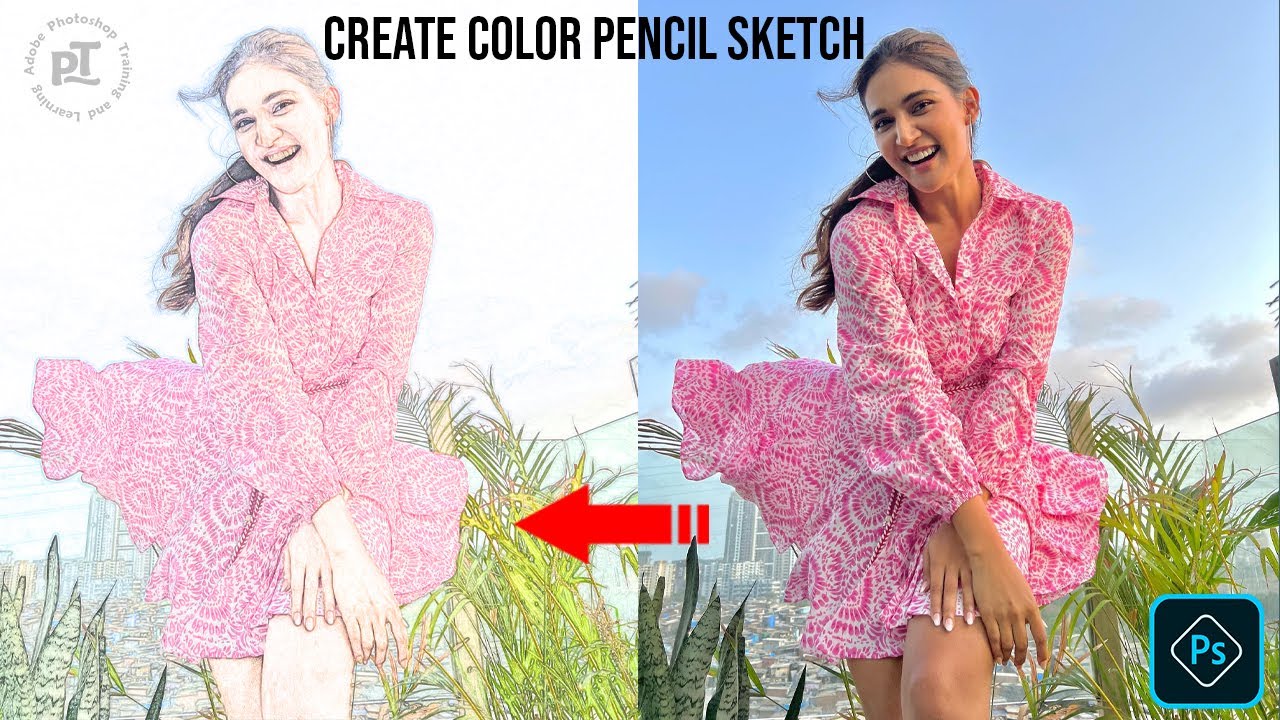 Create Color Pencil Sketch in Photoshop - Urdu/Hindi - YouTube