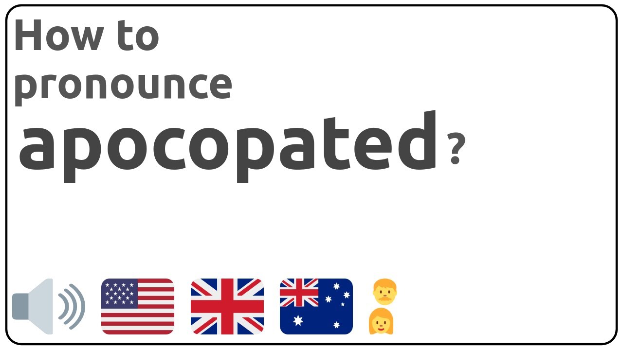 How to pronounce apocopated in english? - YouTube
