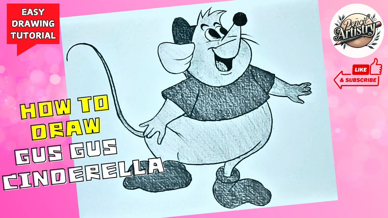 How to Draw Gus Gus from cinderella Easy Step by Step | Pencil Artistry ...