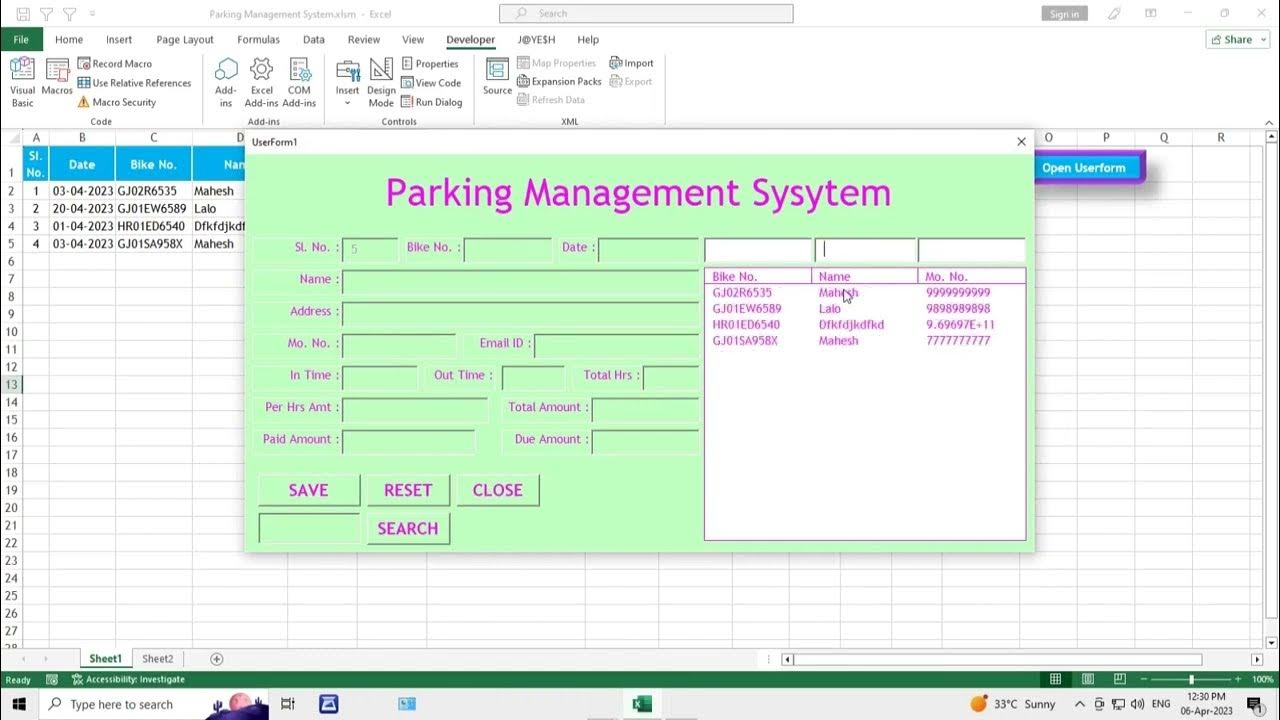 Parking Managment System // Excel Shambhu // Excel VBA - YouTube