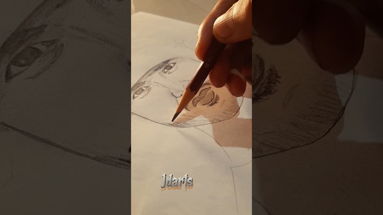 PENCIL drawing portrait | Easy drawing tutorial |pencil drawing tutorial |black sckech |jdarts ...