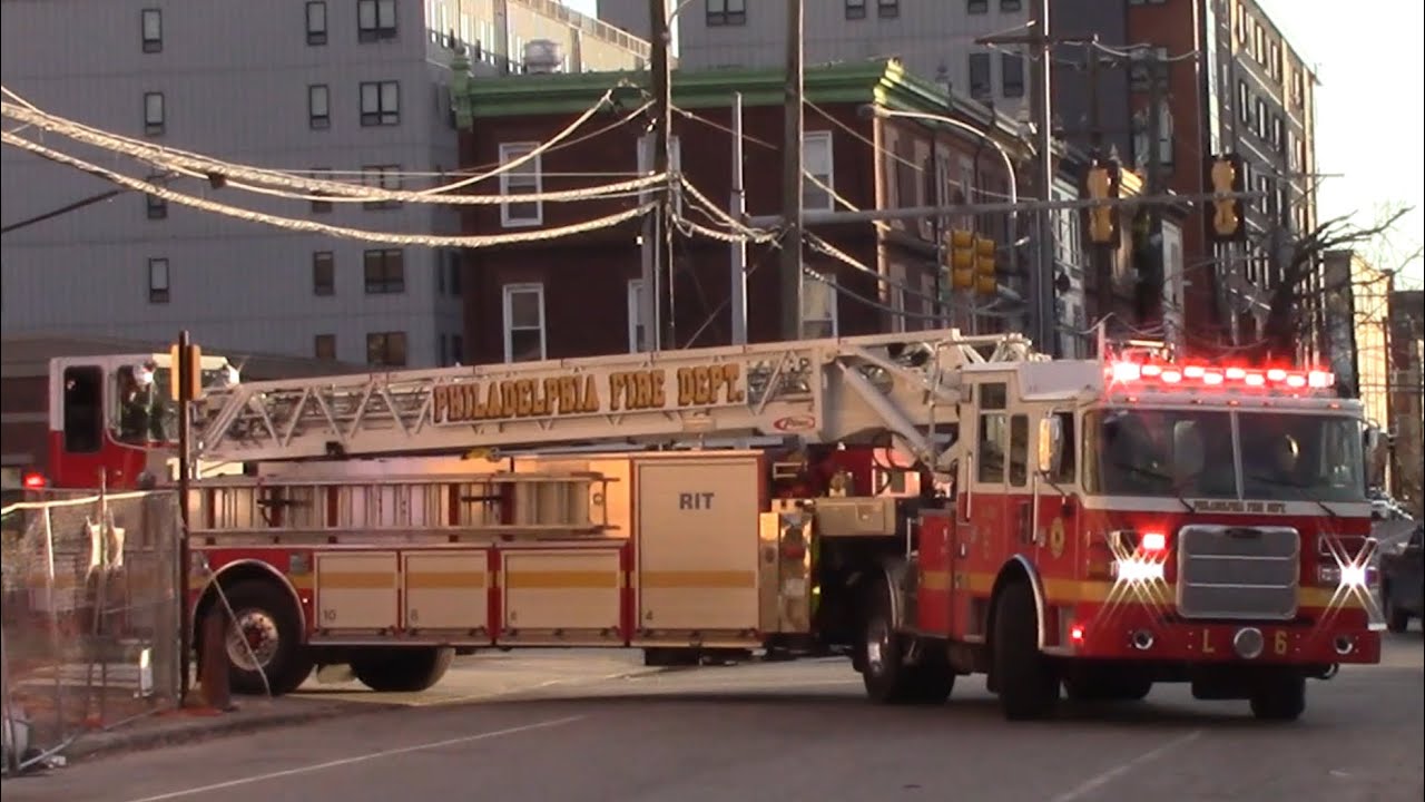 Philadelphia Fire Department New Ladder 6 Responding - YouTube