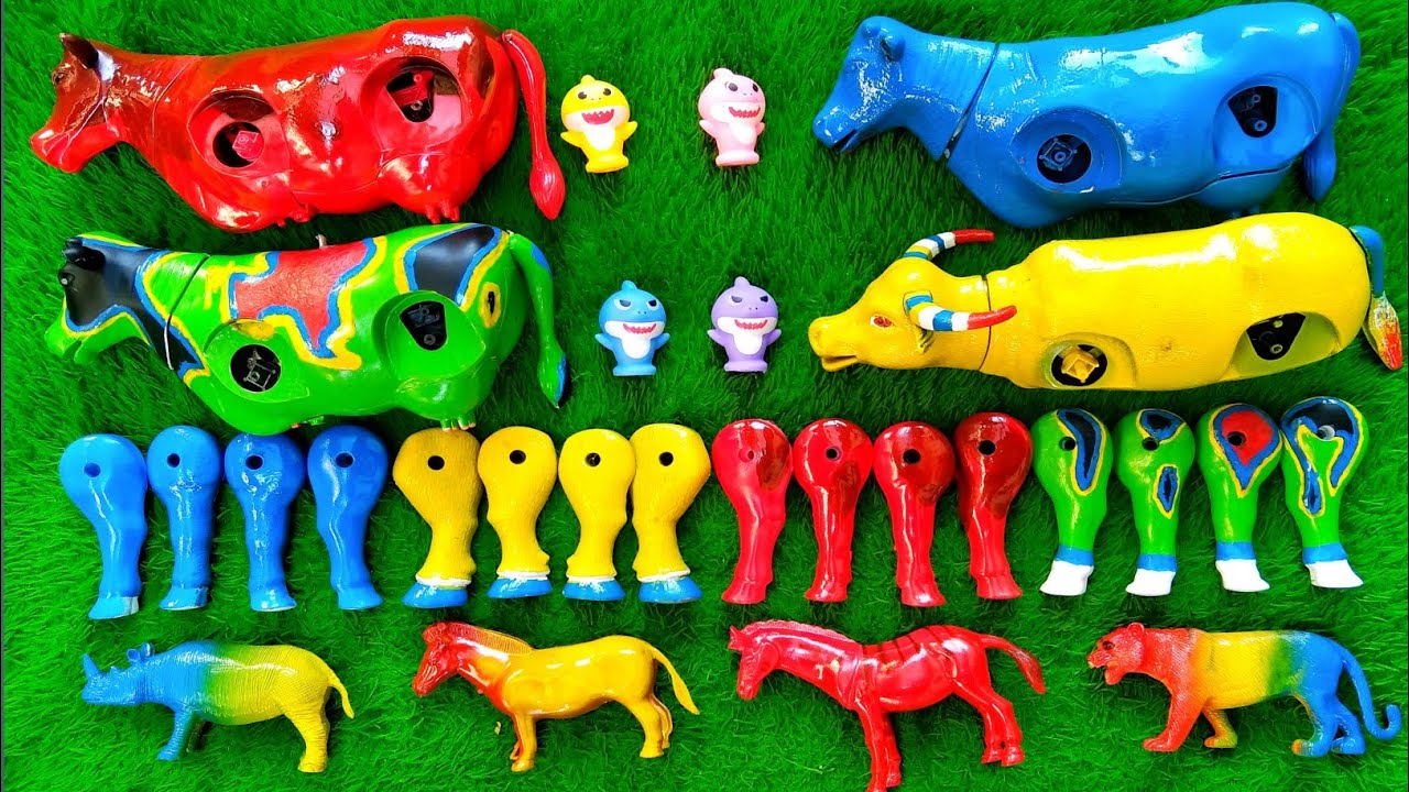 Seek and find cow legs, assemble cows, cute cows - YouTube