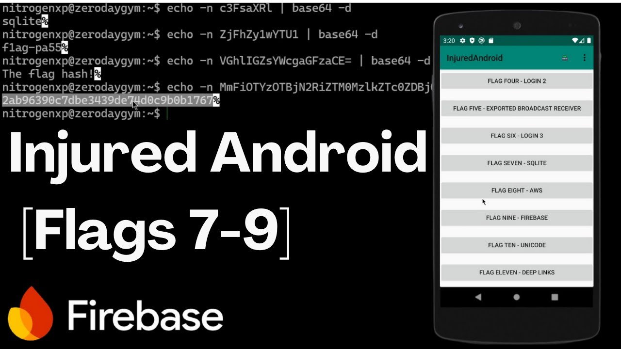 Hacking Firebase and more! Injured Android [Flags 7-9] - YouTube