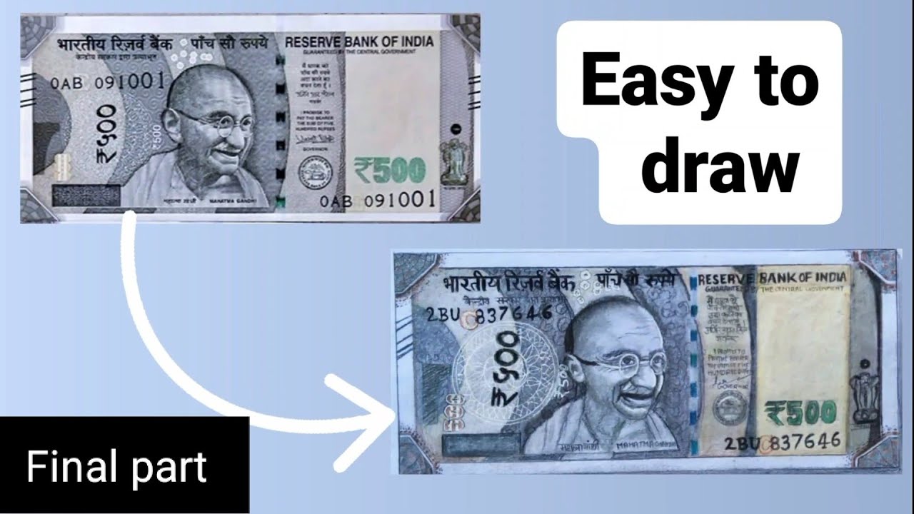 500₹ ka note kaise bnae// How to draw 500₹ note// - YouTube