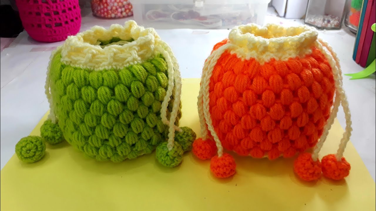 Crochet Drawstring Bag YouTube Crochet Drawstring Bag YouTube