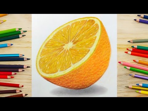 Drawing Orange | colored pencil [REAL TIME] - YouTube