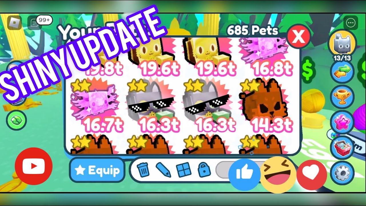 Pet simulator X. “SHINY UPDATE” Hardcore más fácil. Nuevos shiny pets ...