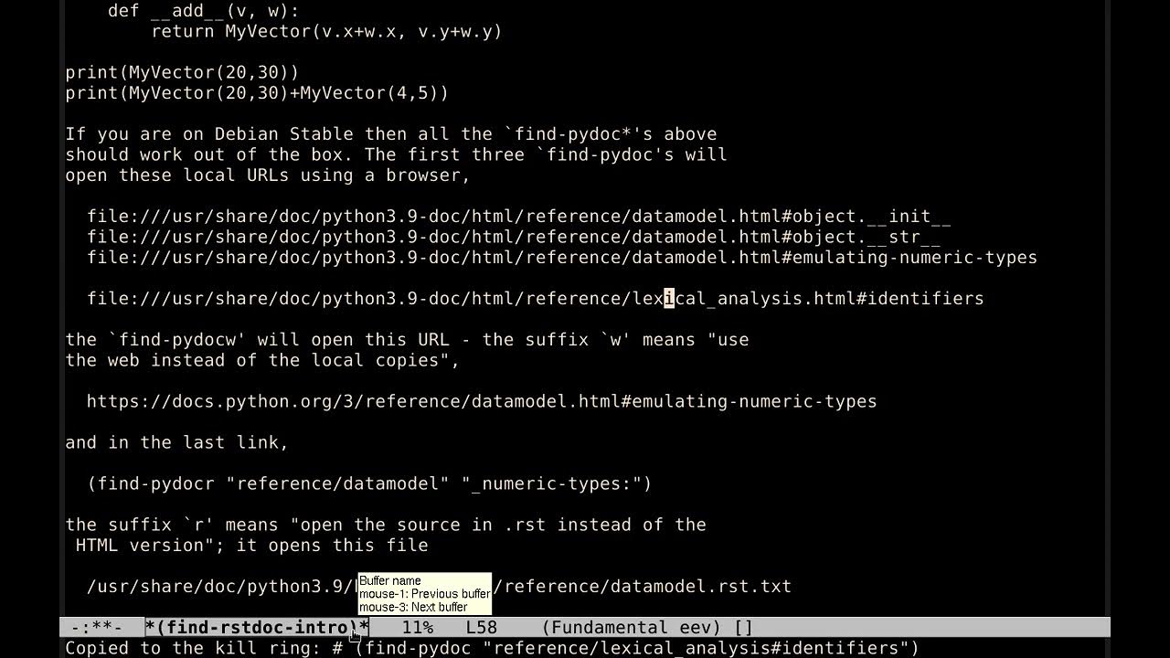 EmacsConf 2022: Short hyperlinks to Python docs - Eduardo Ochs - YouTube