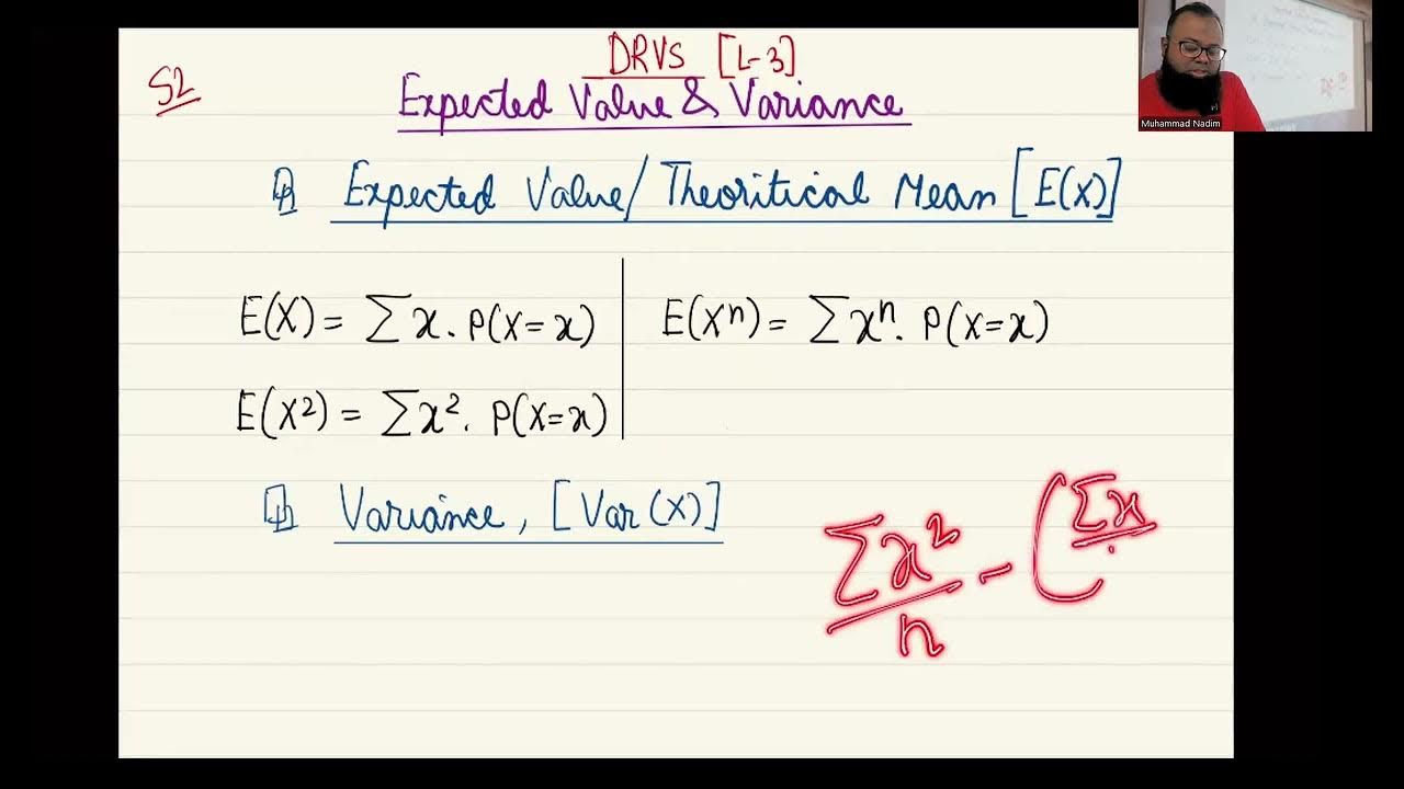 AS Nadim sr S1 WB5 Discrete Random Variable Lecture 3 12 Nov 2024 Expected value & varience ...