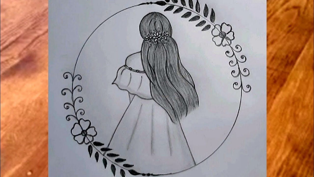 Drawing in a circle / How to draw a girl in a circle - YouTube