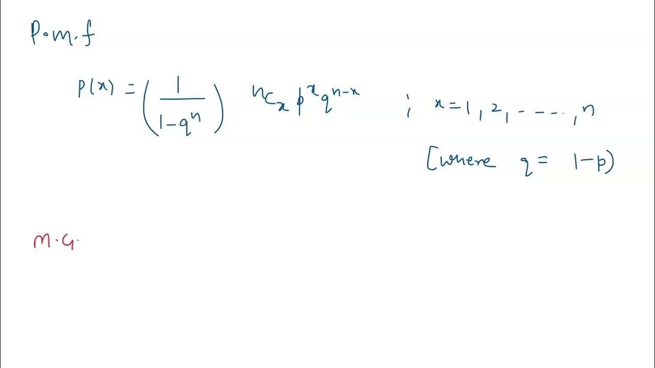 Let X be a random variable which follows a truncated binomial distribution with the following ...