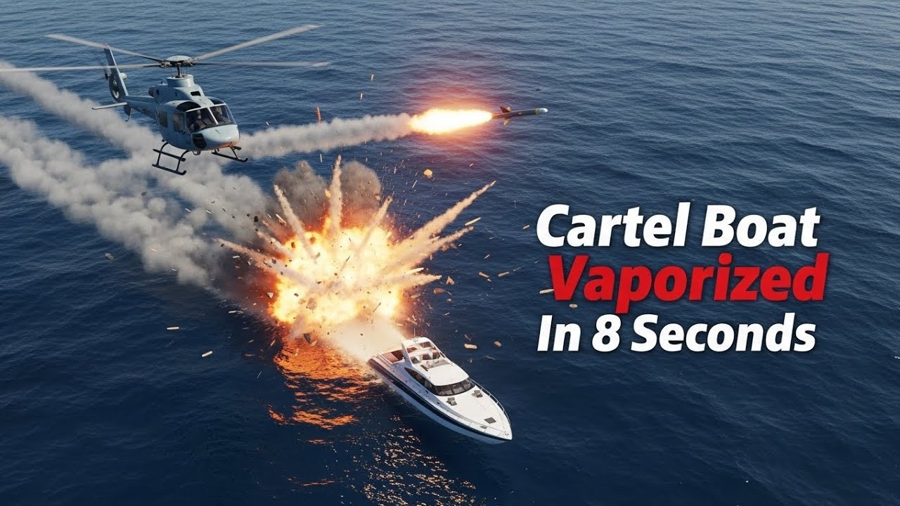 US Helicopter Launches Hellfire Missile — Cartel Boat Vaporized in 8 ...