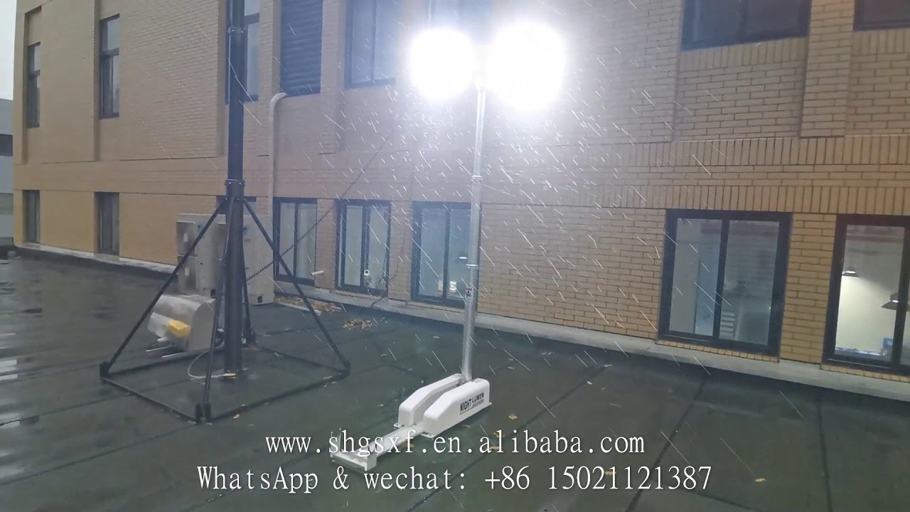 horizontal high mast light tower,telescopic high mast light - YouTube
