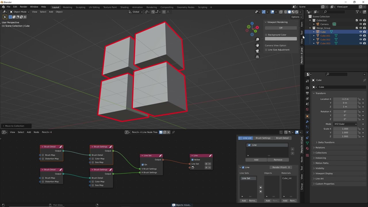 Pencil 4 Line For Blender Merge Groups YouTube Pencil 4 Line For Blender Merge Groups YouTube