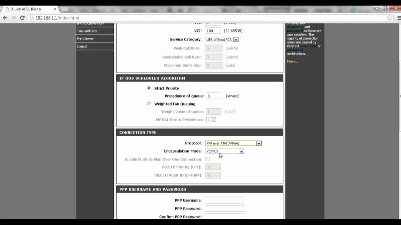 Modem Router How-to: How to manually configure PPPoA Connection - YouTube