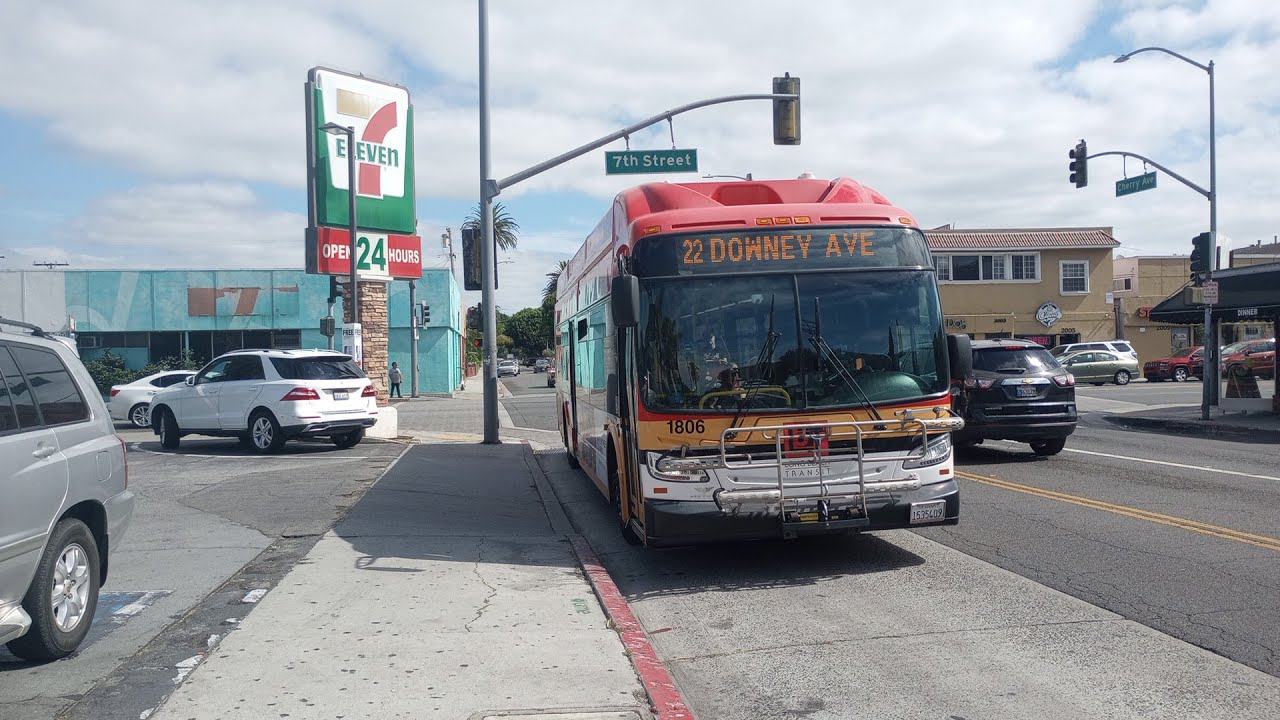 2017 Long Beach Transit New Flyer XN40 1806 - YouTube