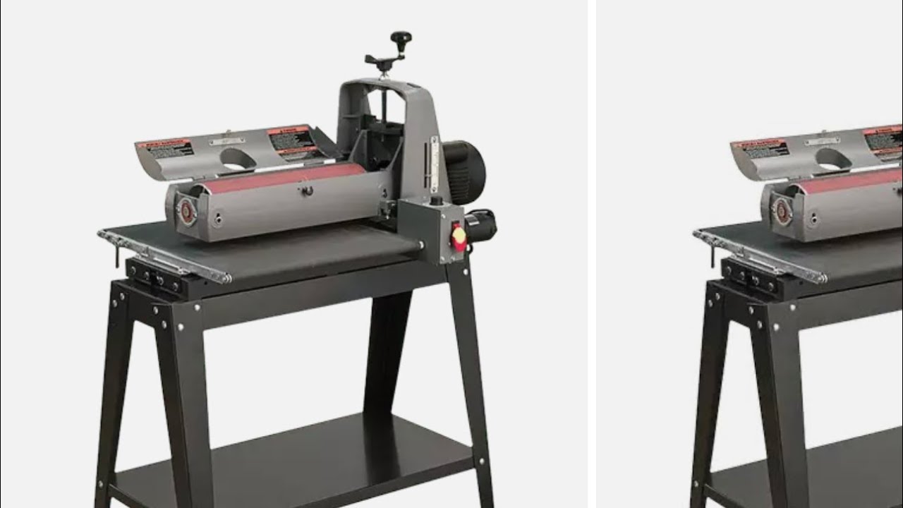 Using the drum sander to flatten a board. - YouTube