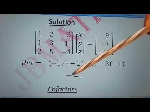 Solving Linear System of Equations Using Cofactor Method - YouTube