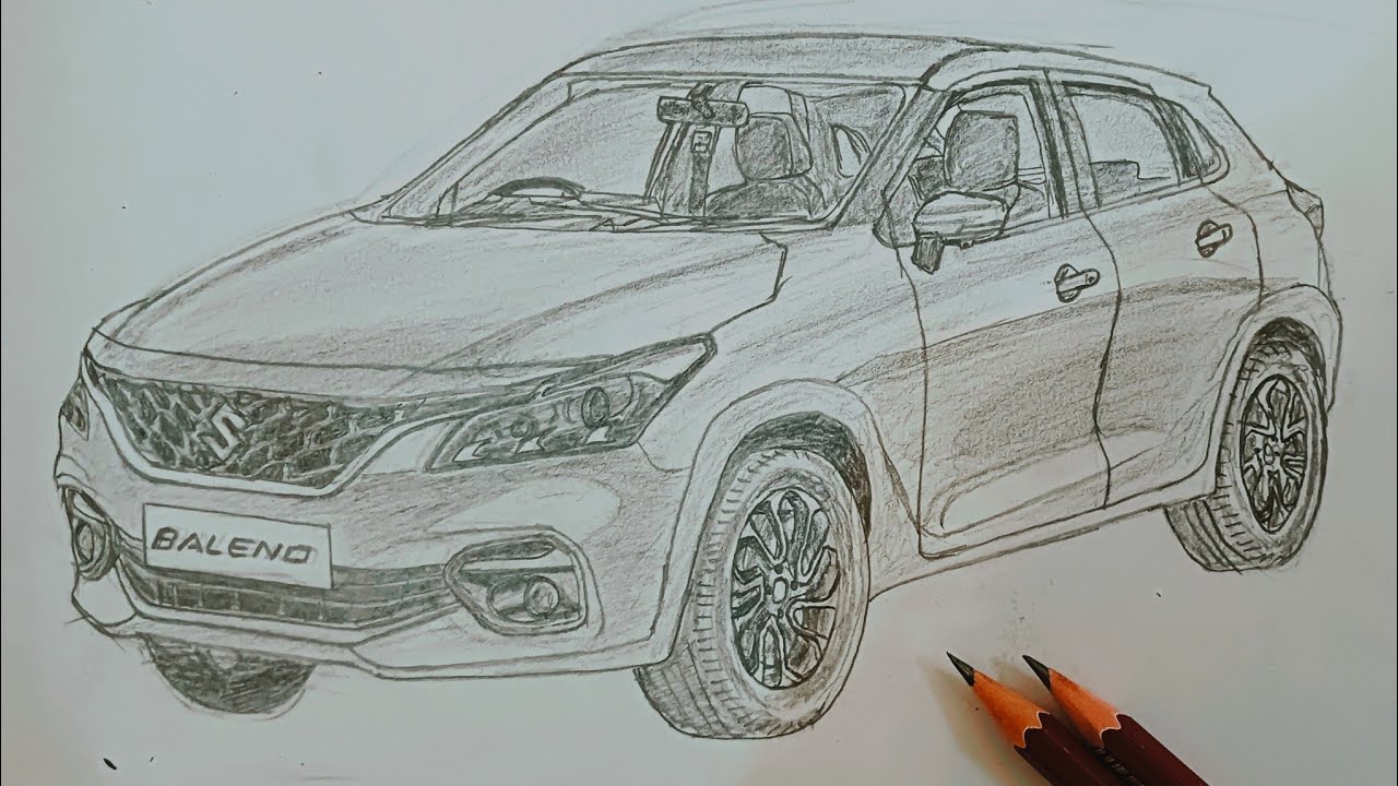 maruti Baleno drawing😊#viral #video @ManishXYZArts - YouTube