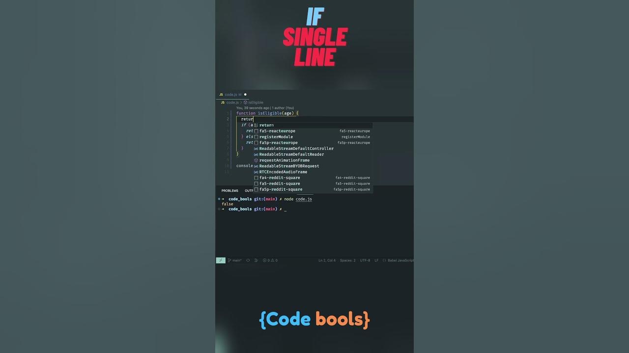 How To Use An If Else Condition In A Single Line Ifelse Coding Javascript Shortes Youtube