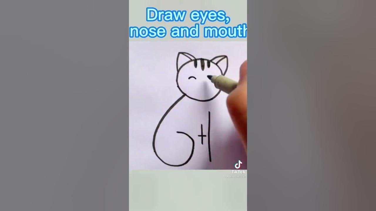 How To Draw A Cat КАКО НАЦРАТИ МАЧКУ Jednostavan NaČin Nacrtanja MaČke Youtube