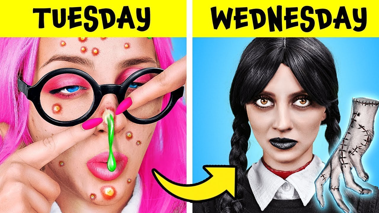 HOW TO BECOME WEDNESDAY | Testing 24 Weird TikTok Products in 24 Hours ...