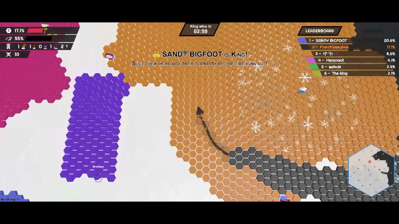 Hexanaut io: Free for all game 40 percent map captured. - YouTube