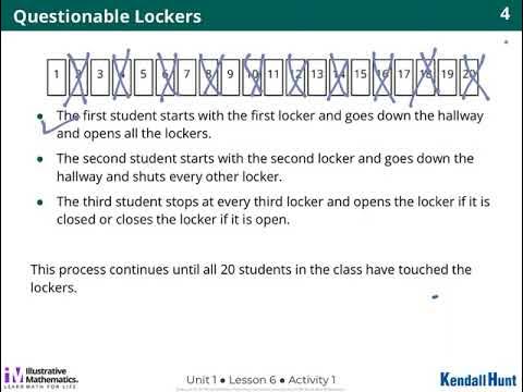 Illustrative Math Grade 4 Unit 1 lesson 6 the locker problem - YouTube