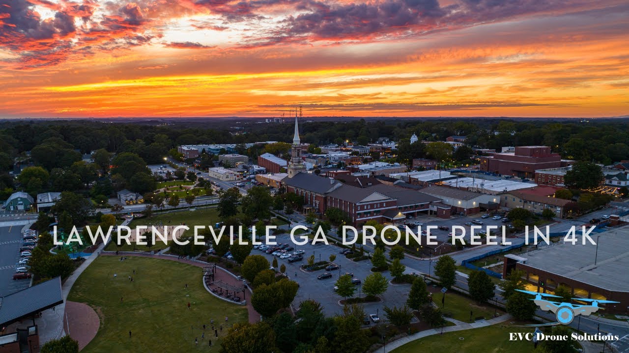 Best Downtown Lawrenceville GA 4K Drone Stock Footage by EVC Drone ...