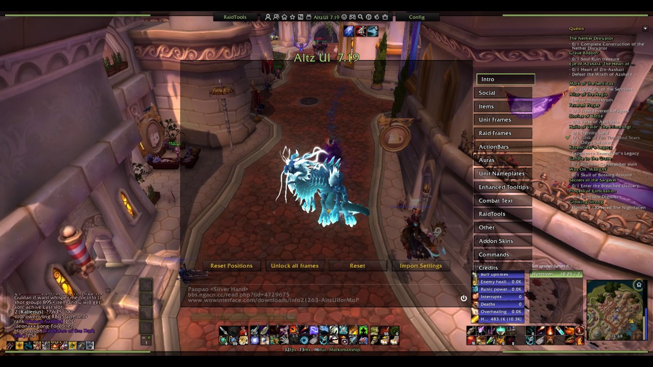 WoW AltZ UI stetting quickview - YouTube