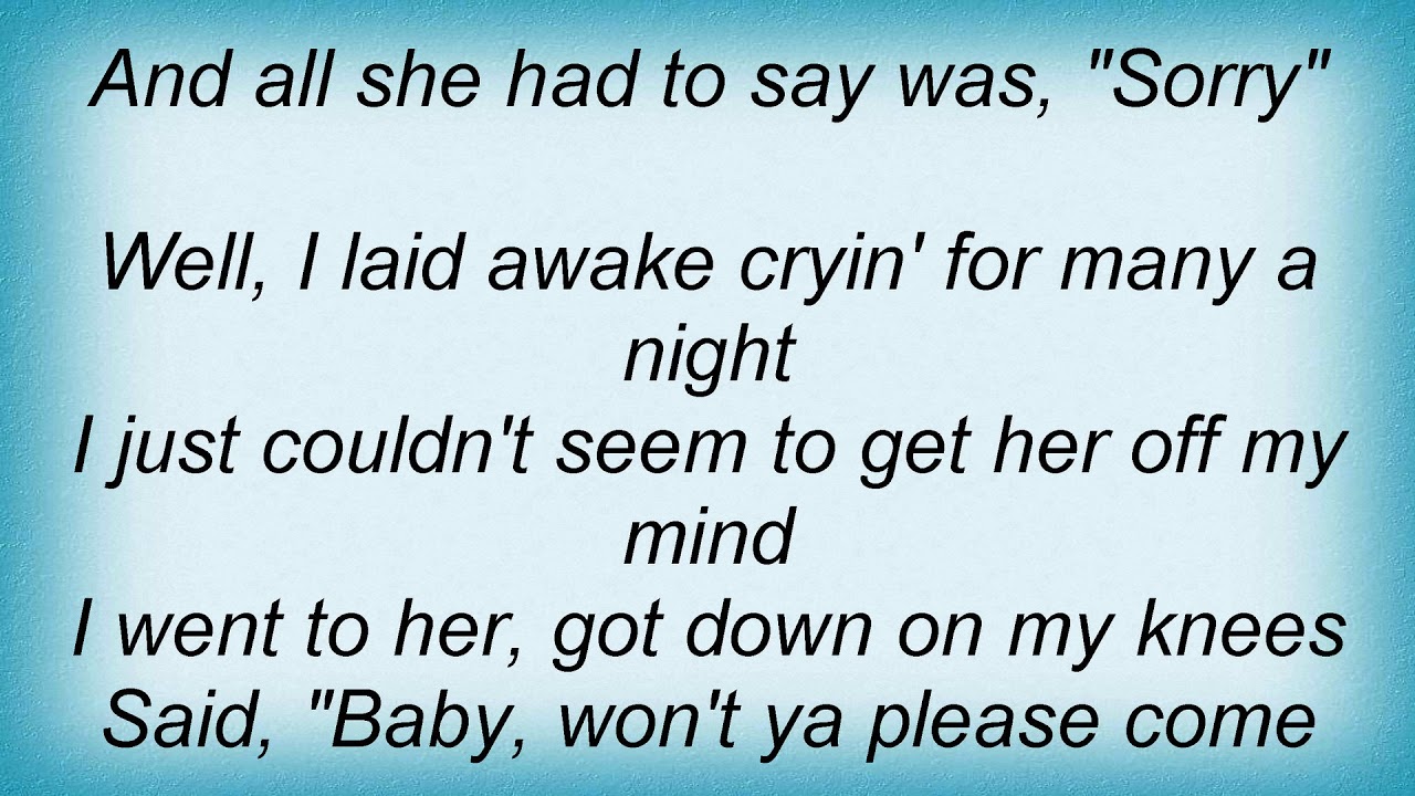 Gary Allan - Sorry Lyrics - YouTube