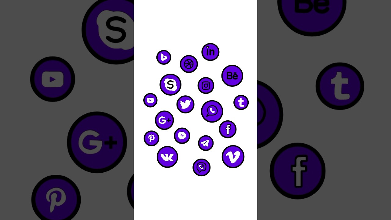 Purple Social Media Icons