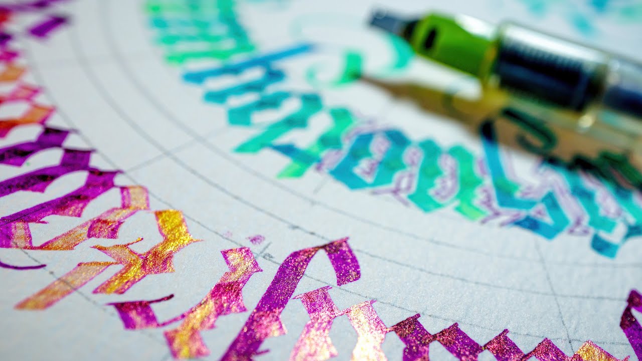 Double Ring Colorful Gothic Calligraphy Art [LIVE] - YouTube