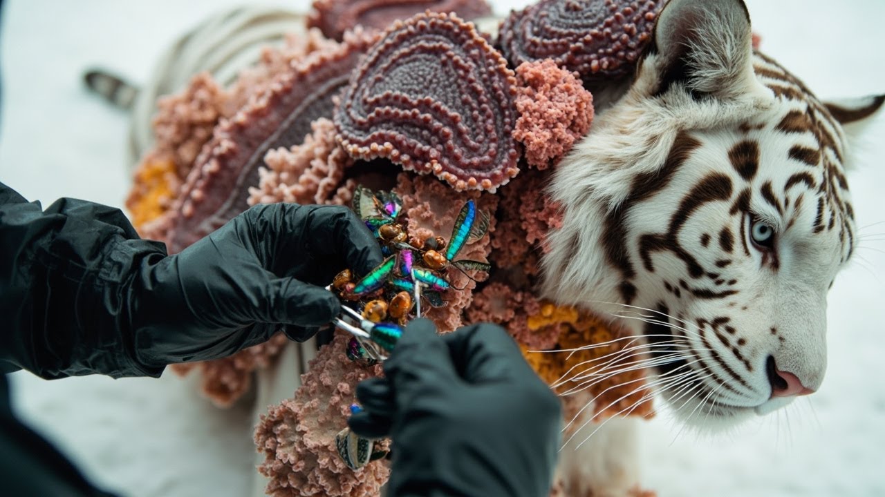 Rescue Team Saves White Tiger From Millions of Barnacles and Parasites ...
