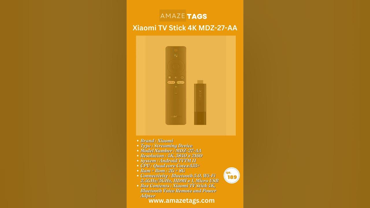 Xiaomi TV Stick 4K MDZ-27-AA - YouTube