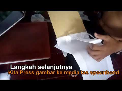Sablon Tas Spoundbon dengan Mesin Press & Kertas Sublim