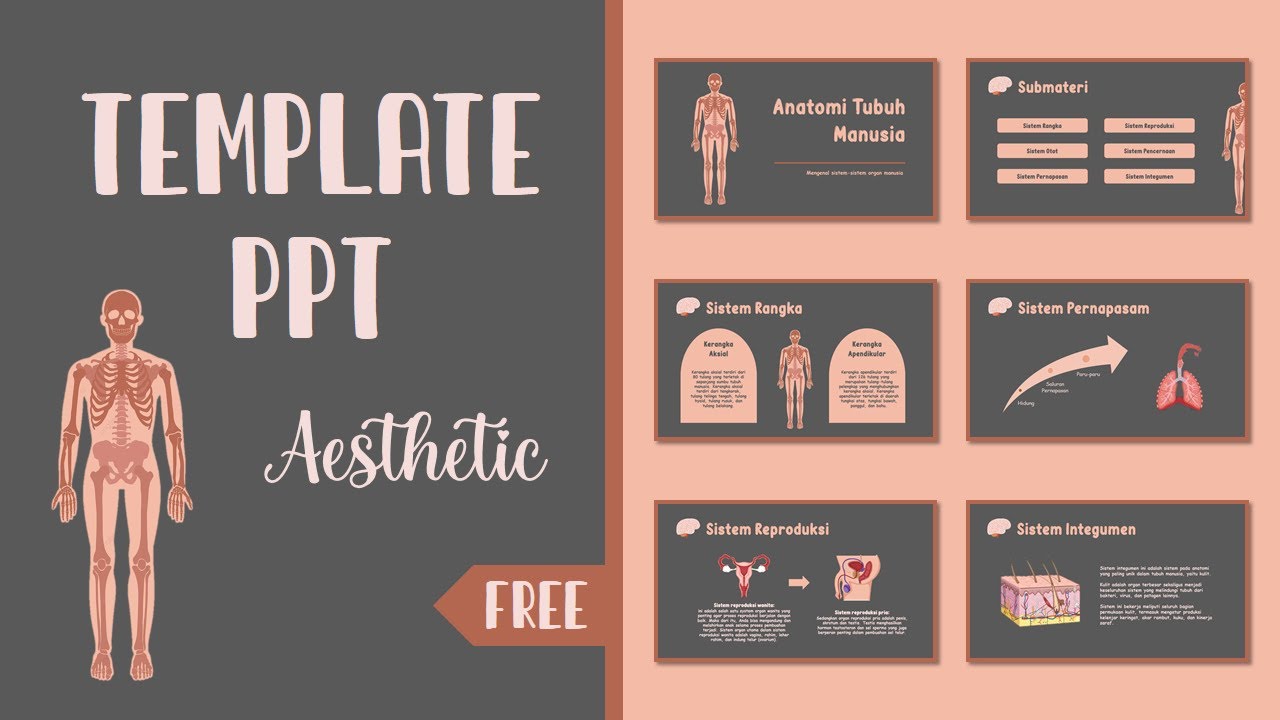 PART #39 📍 TEMPLATE PPT AESTHETIC 📍 [ TEMA ANATOMI TUBUH MANUSIA ] 📍 ...