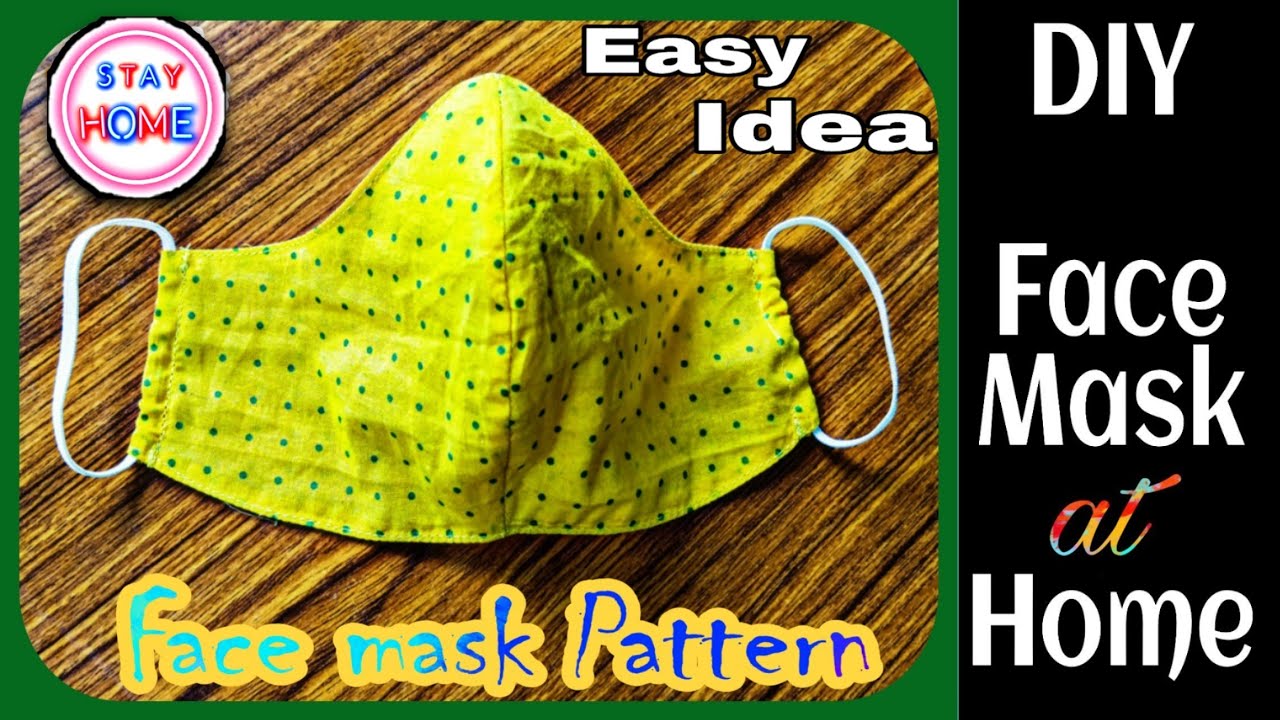 Make fabric face mask at Home | DIY Face mask pattern for adults | Make ...