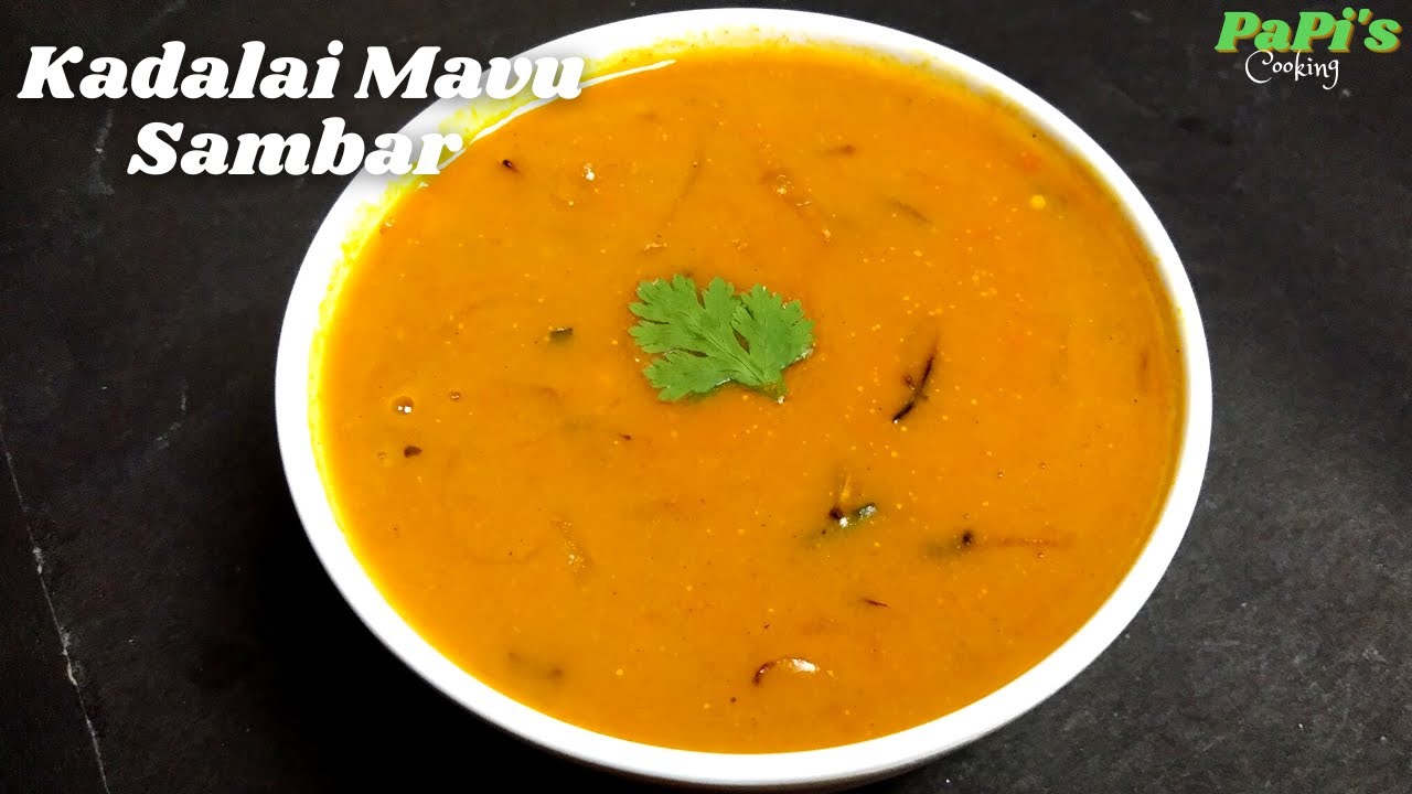 கடலை மாவு சாம்பார்| kadalai maavu sambar | gram flour sambar |chick pea ...