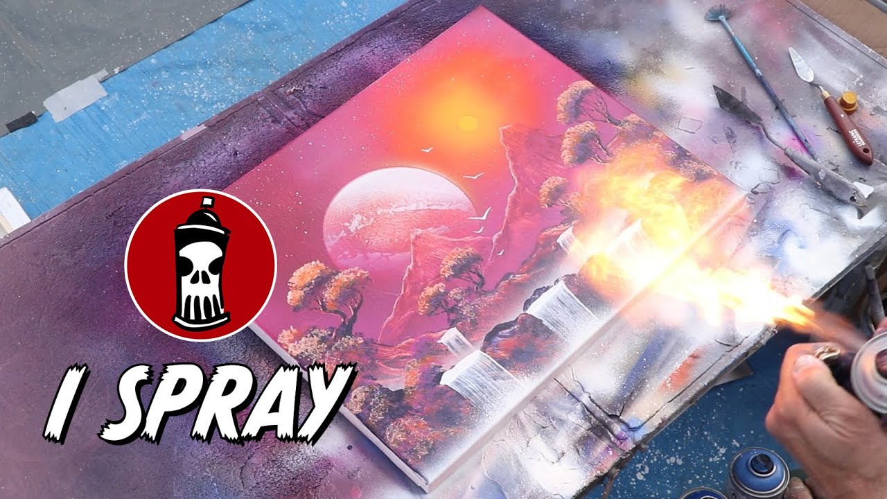 Magic Mountains. SPRAY PAINT ART by I Spray. - YouTube