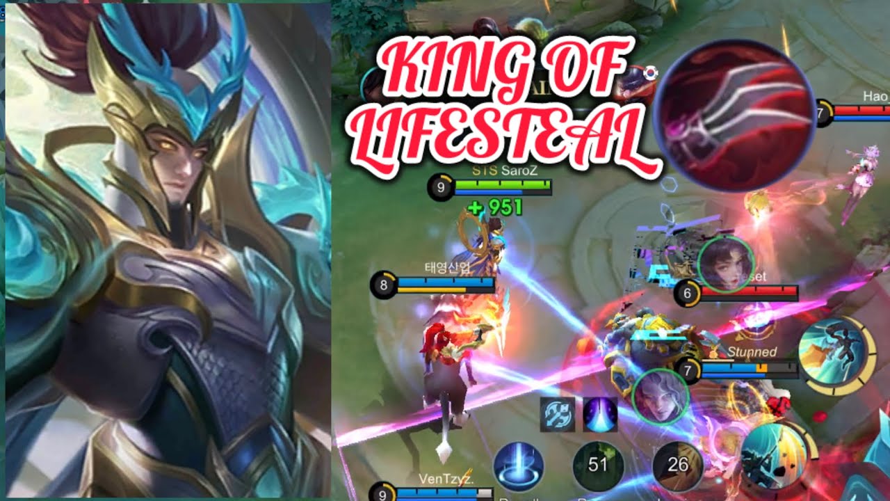 ZILONG KING OF LIFE STEAL.ZILONG TOP GLOBAL BUILD:-MLBB - YouTube