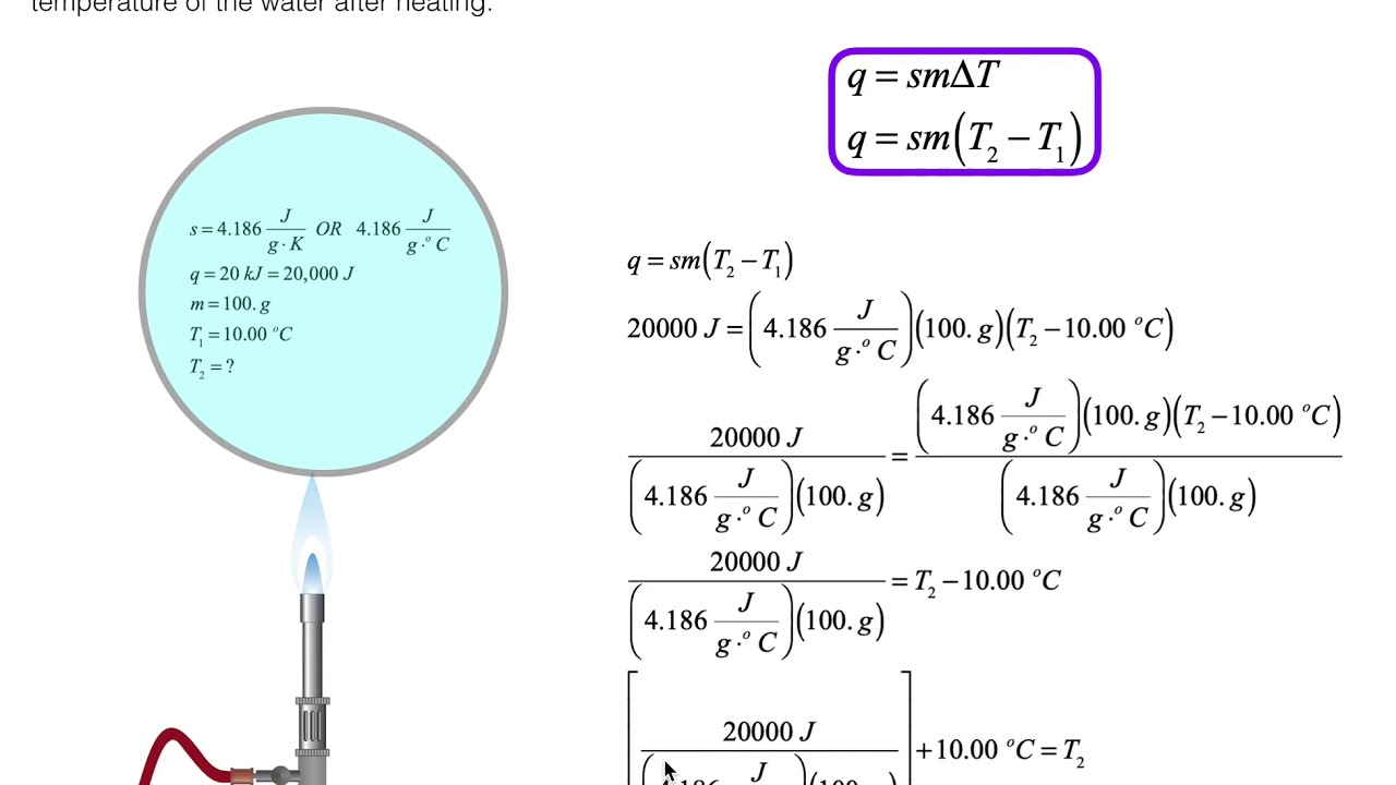 General Chemistry | Heat Capacity (q=smΔT) [Example 2] - YouTube