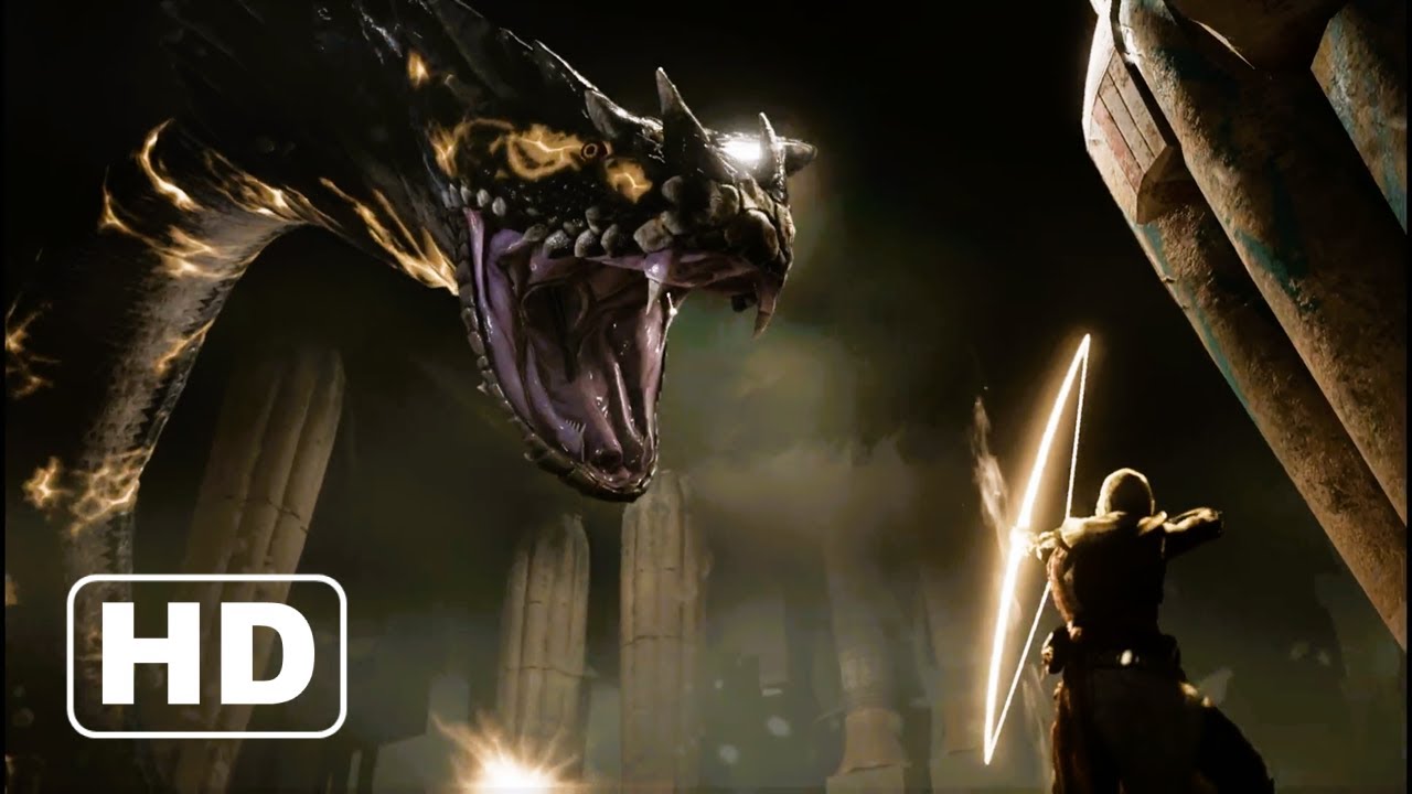 Bayek vs Giant Snake Boss - Assassins Creed Origins (PS5 FULL HD) - YouTube