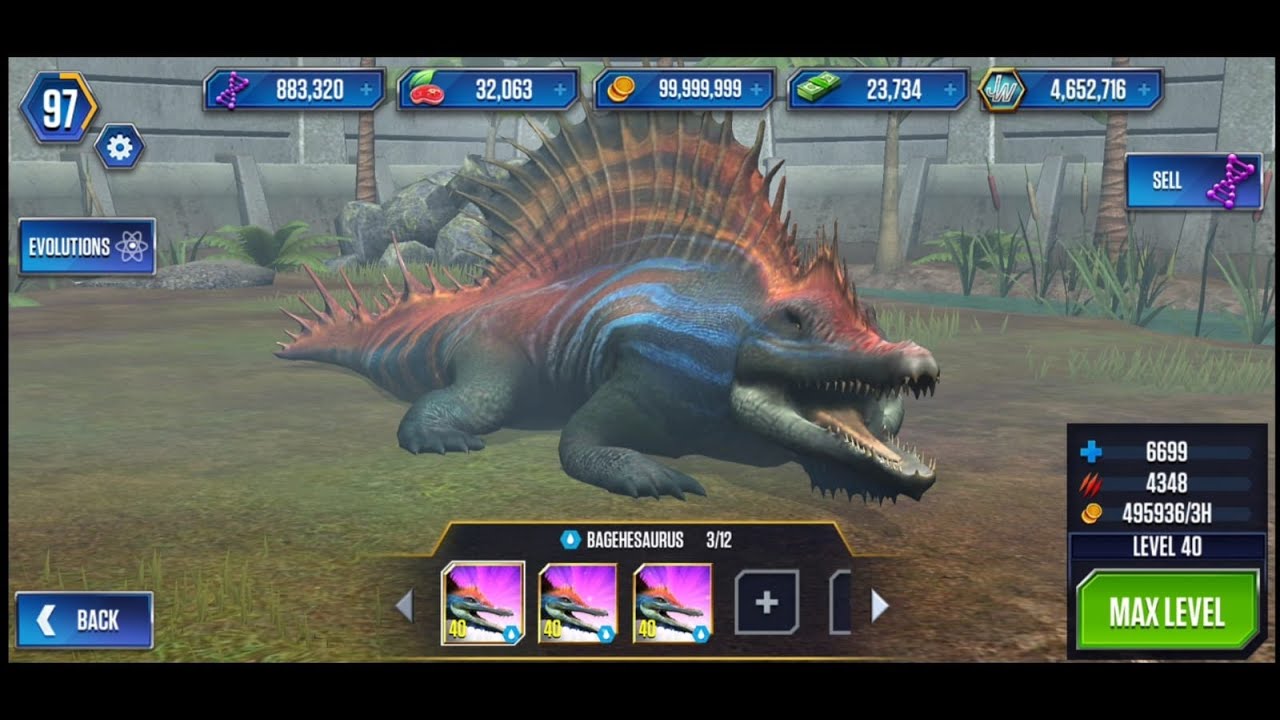 JURASSIC WORLD THE GAME BAGEHESAURUS!! - YouTube