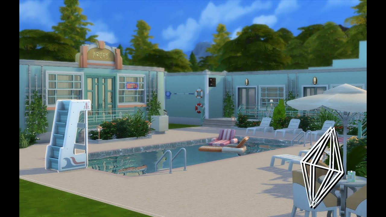 Art-Deco Motel | Sims 4 speed build - YouTube