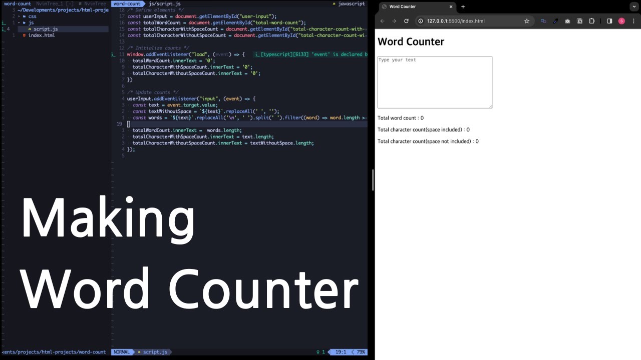 Making Word Counter Simple Coding No Talk Just Code Youtube