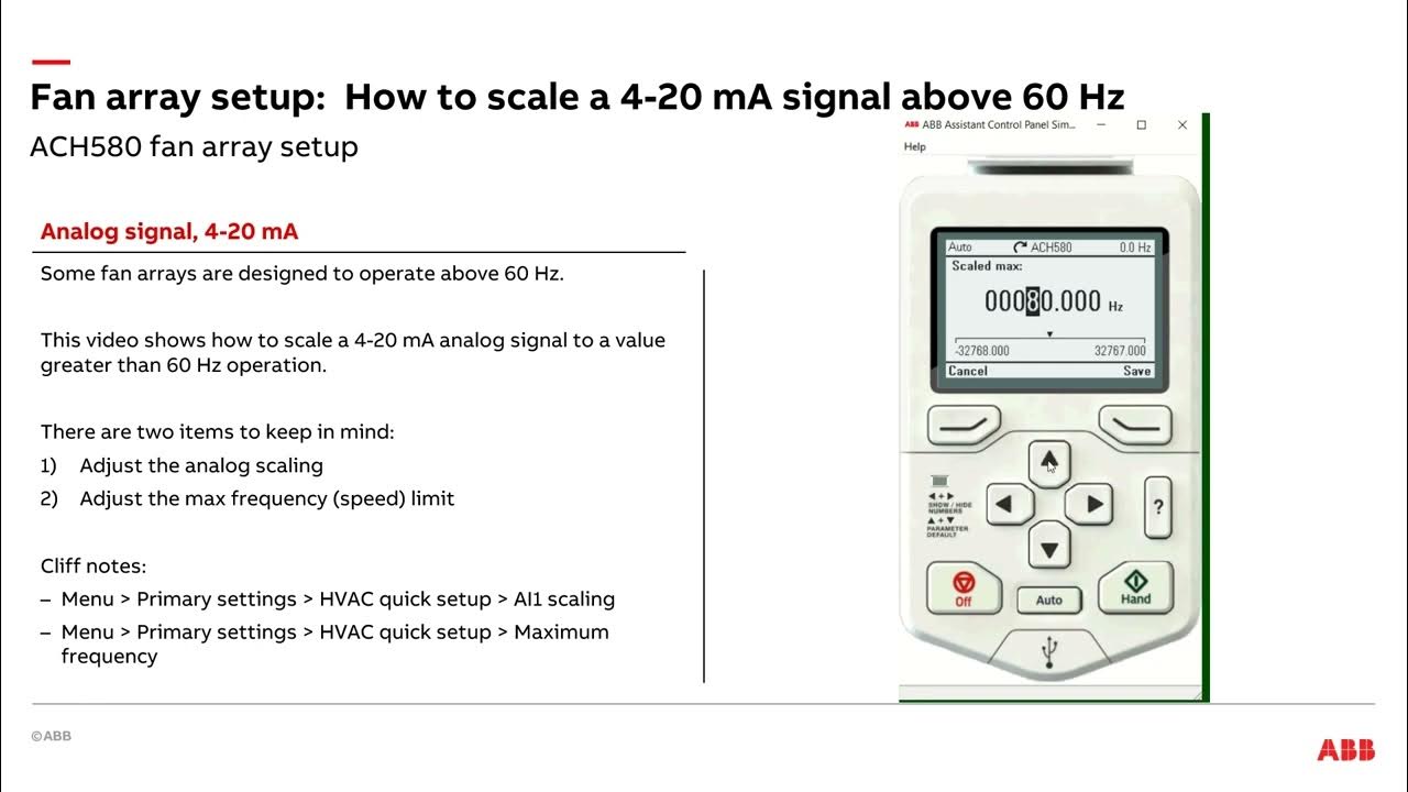 Fan Array 4-20 mA Scaling with ACH580 - YouTube