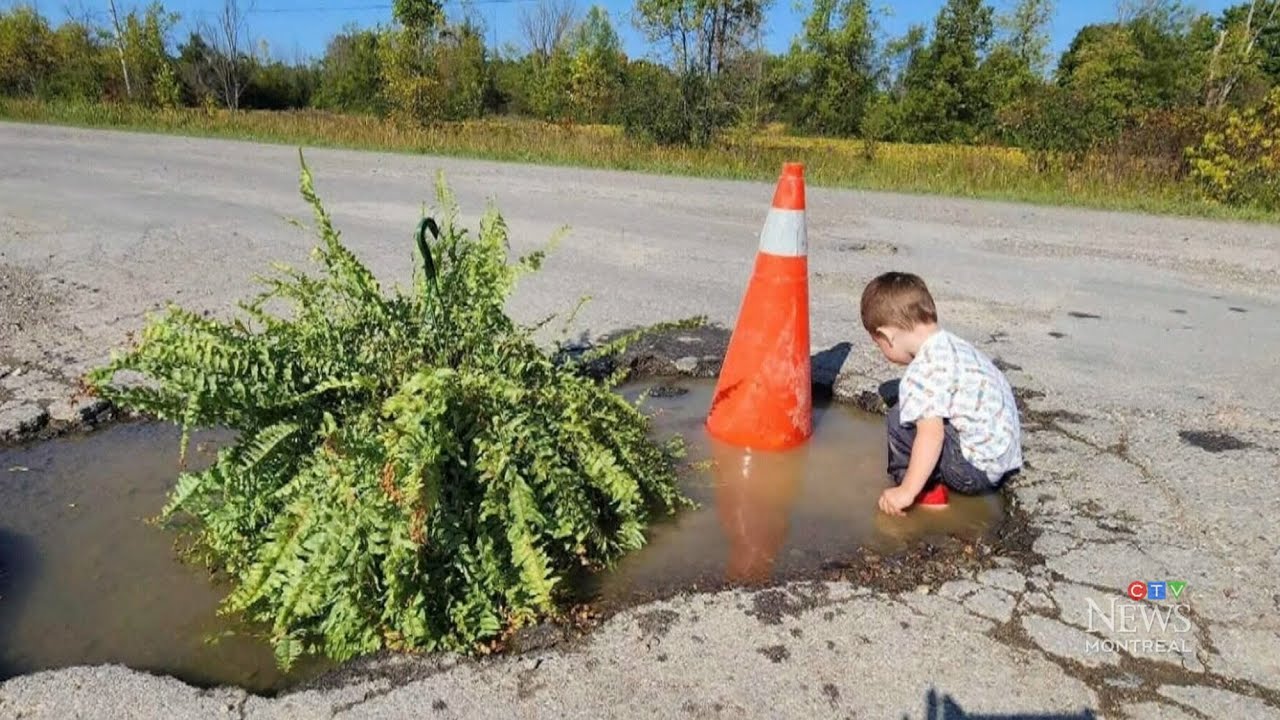 Worst road in Quebec? See how drivers navigate it - YouTube