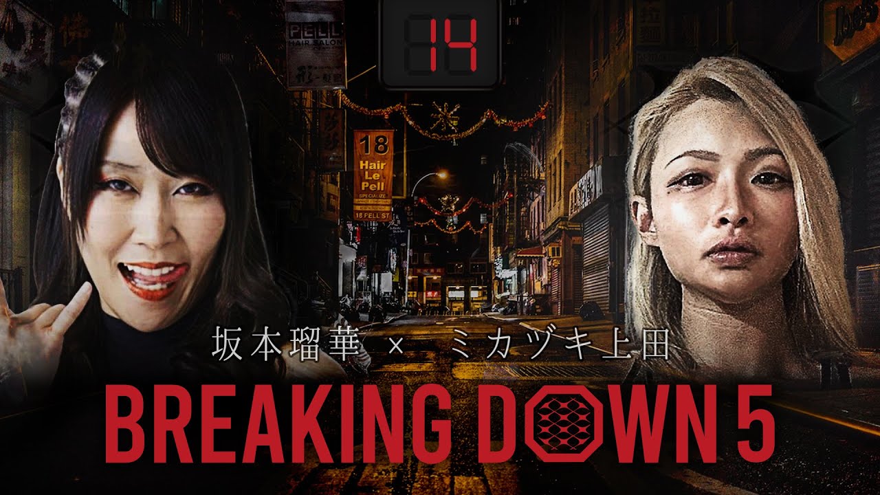 第14試合:坂本瑠華 Vs ミカヅキ上田 【 ブレイキングダウン5 】 バンタム級 61kg以下 Breakingdown5 試合動画